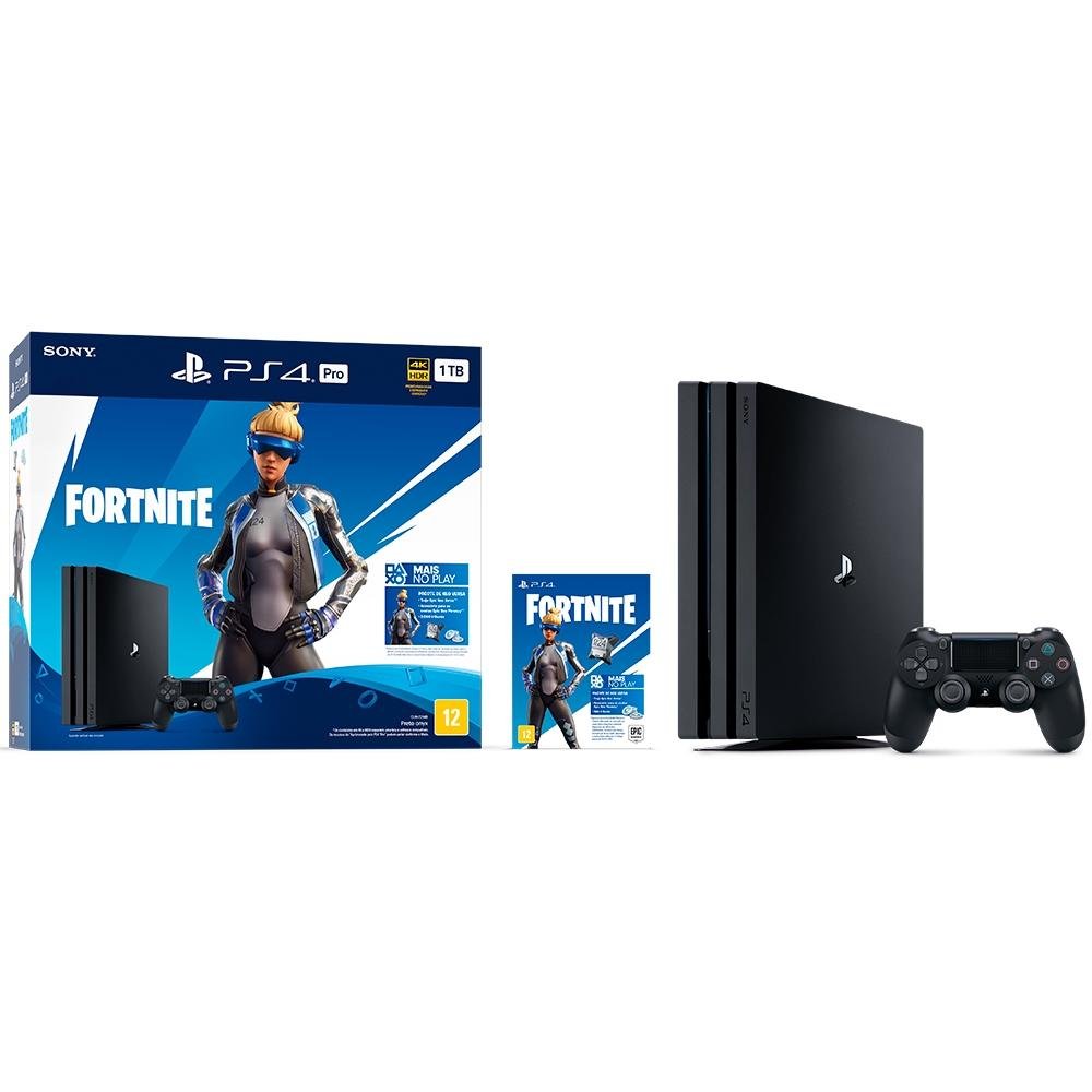 Console Sony PlayStation 4 Pro Neo Versa Fortnite, 1TB, Preto - CUH-7214B