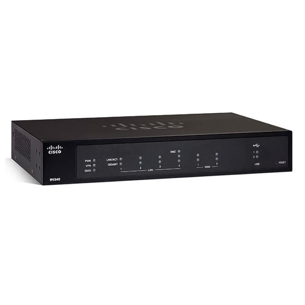 Roteador VPN Cisco RV340, Dual WAN Gigabit, 4 Portas LAN, 2x USB, TCP ...