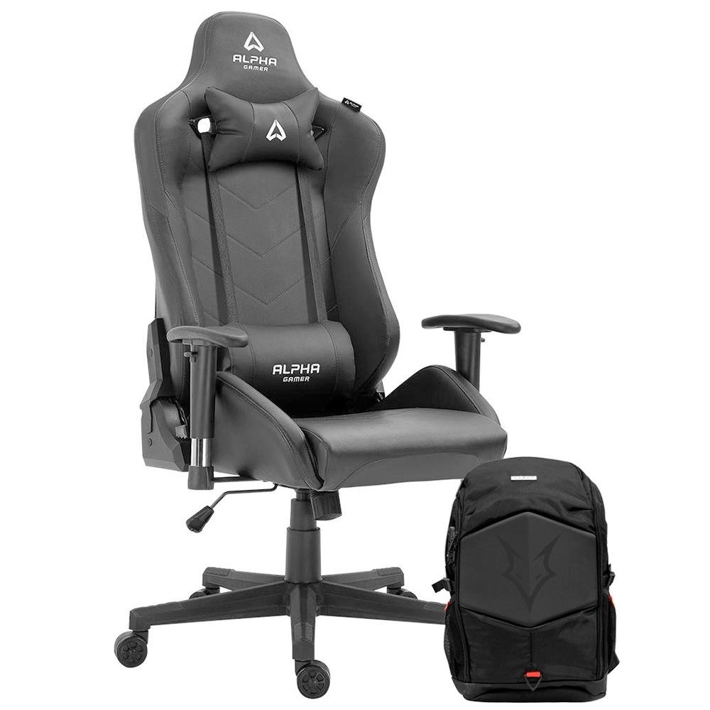 Cadeira Gamer Alpha Gamer Zeta Black - AGZETA-BK + Mochila Gamer Husky Gaming Avalanche, para ...