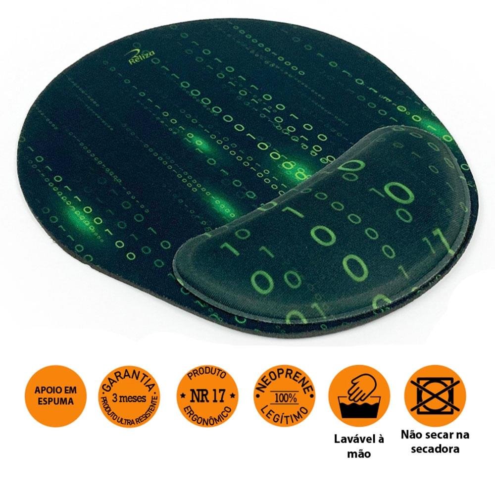 Mousepad Reliza Confort Fun, Pequeno 240x220mm, Ergonômico, Almofada em ...