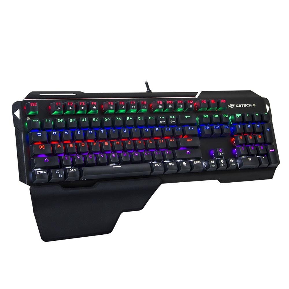 Teclado Mecânico Gamer C3 Tech LED, Switch Blue - KGM-1100BK