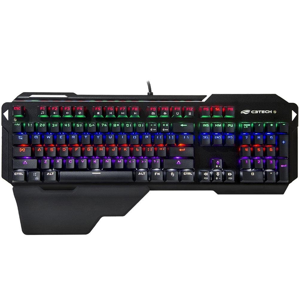 Teclado Mecânico Gamer C3 Tech LED, Switch Blue - KGM-1100BK