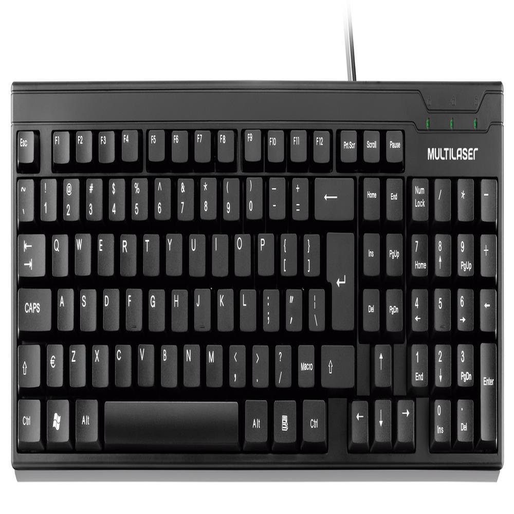 Teclado USB Slim Laser Multilaser TC193 Preto
