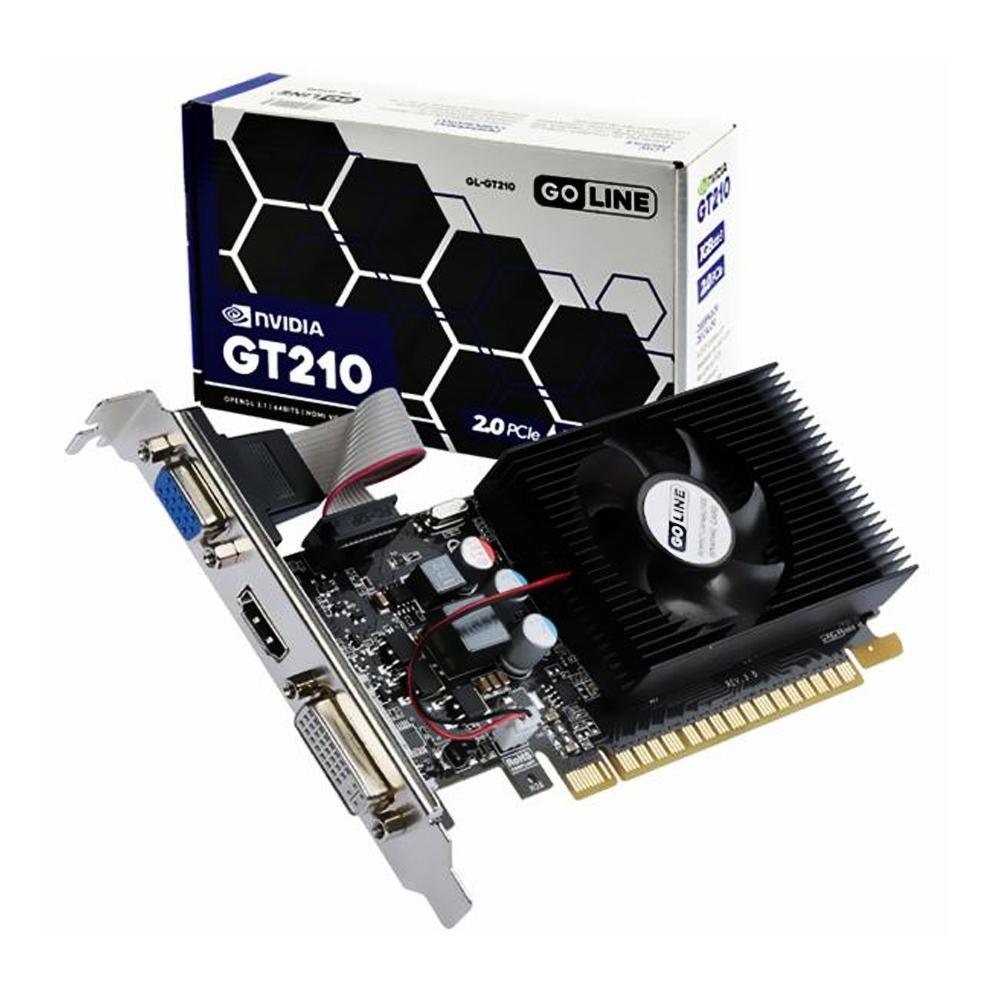 Placa de Vídeo VGA GT210 Goline NVIDIA 1GB KaBuM