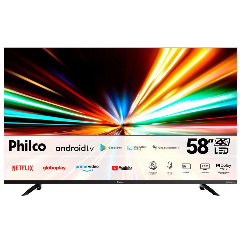 Smart TV Philco 58 LED HDR 4K WiFi Android KaBuM