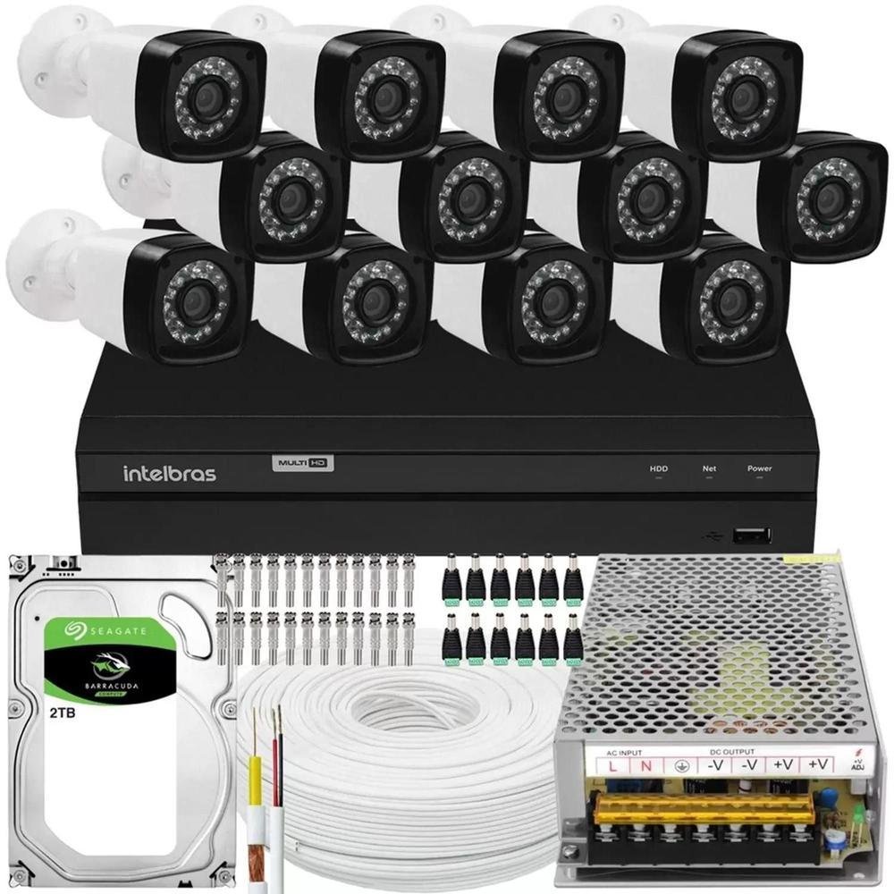 Kit Intelbras 12 Câmeras HD 2TB KaBuM