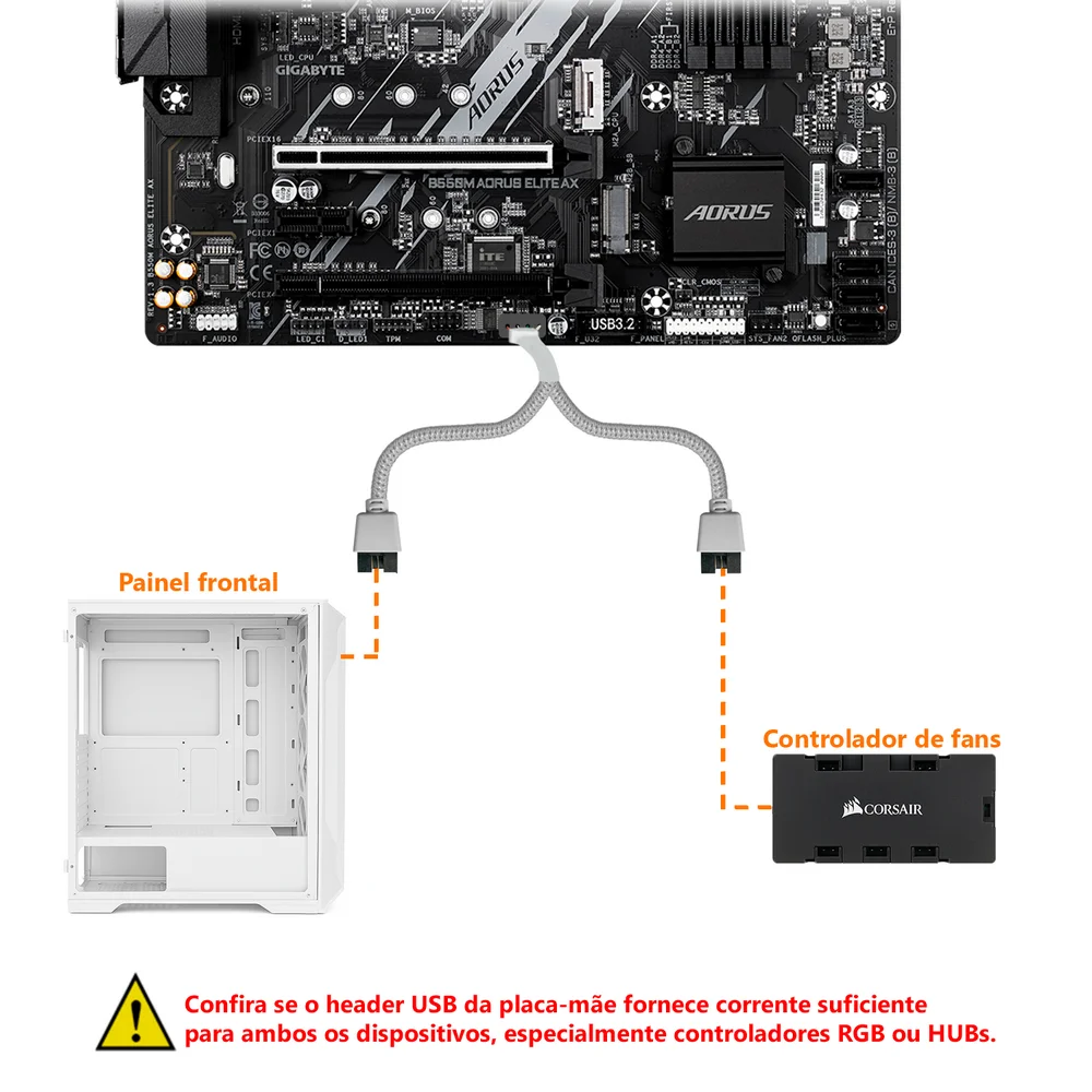 Cabo Adaptador Usb 9 Pinos 20 da Placa Me KaBuM