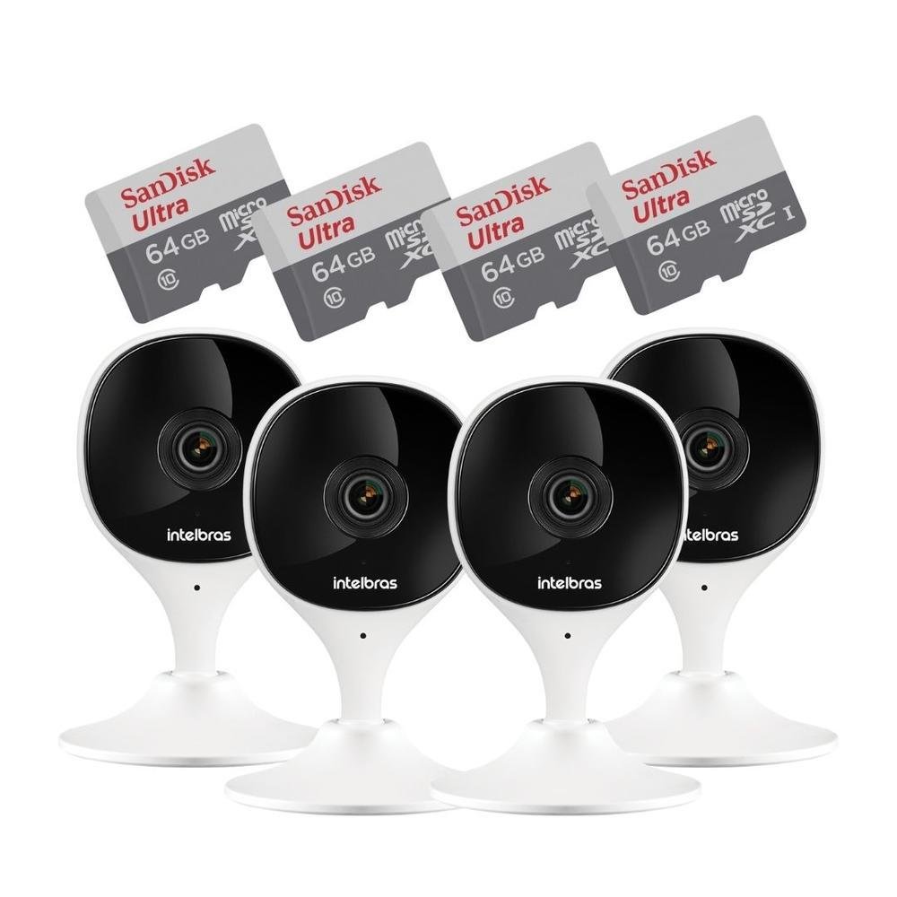 4 Câmeras Ip Wifi Imx C Intelbras 4 Carto Sd