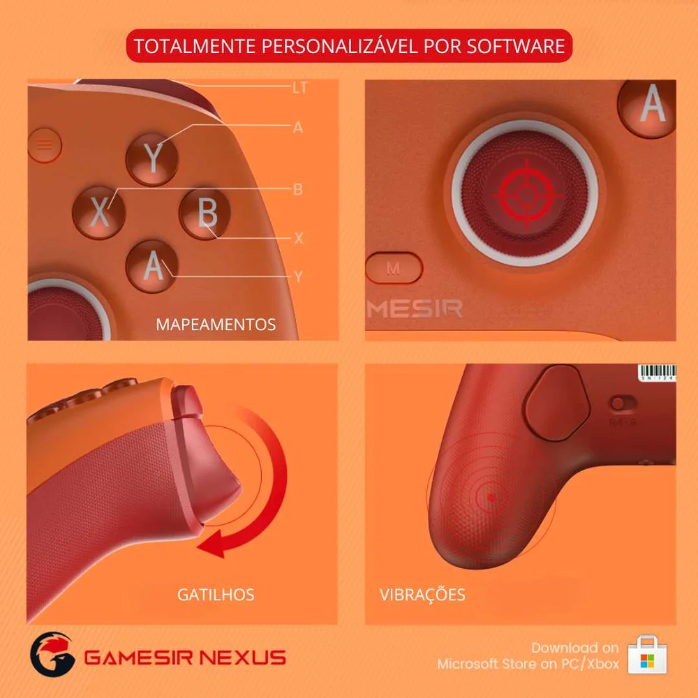 Controle joystick xbox windows gamepad GameSir G7